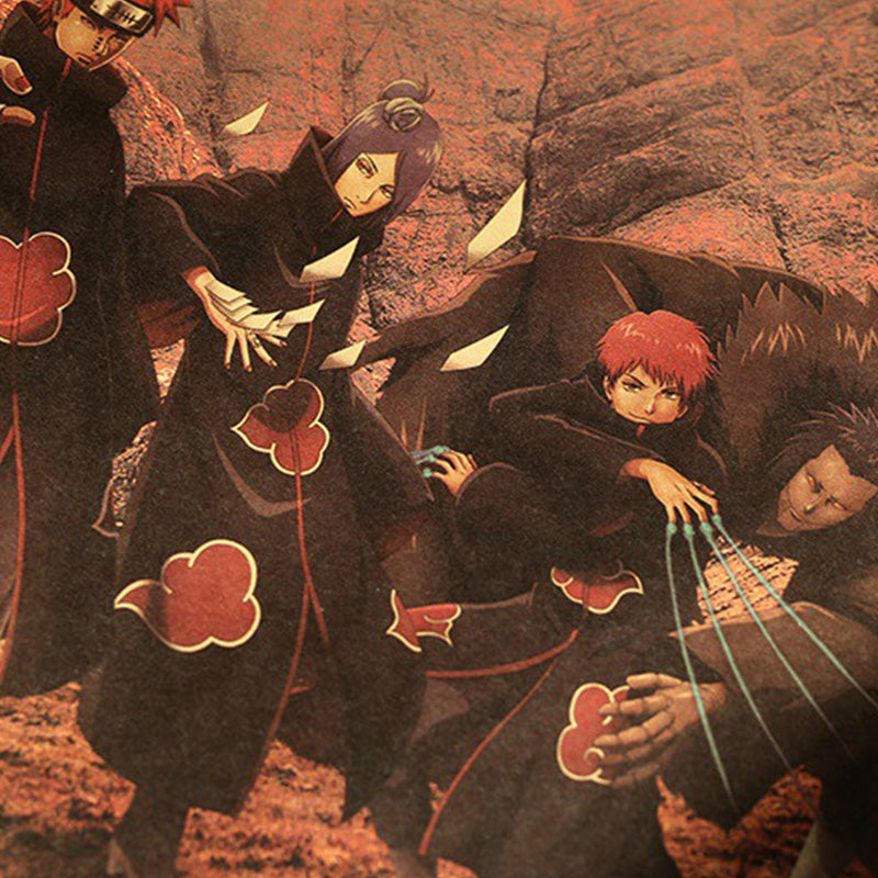 Naruto Akatsuki Organization Standing Retro Poster – Lyikea